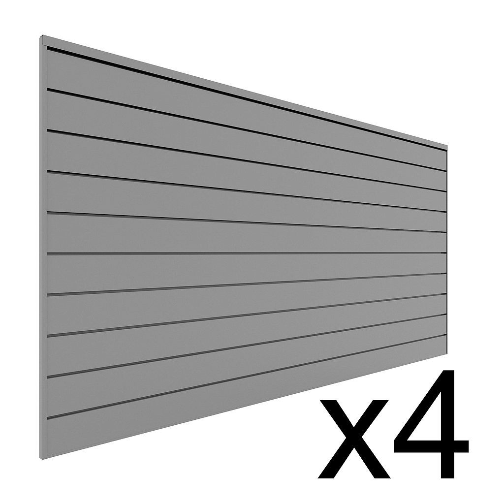 Light Gray 4 Pack - 8 ft. x 4 ft. PVC Slatwall | Proslat partners